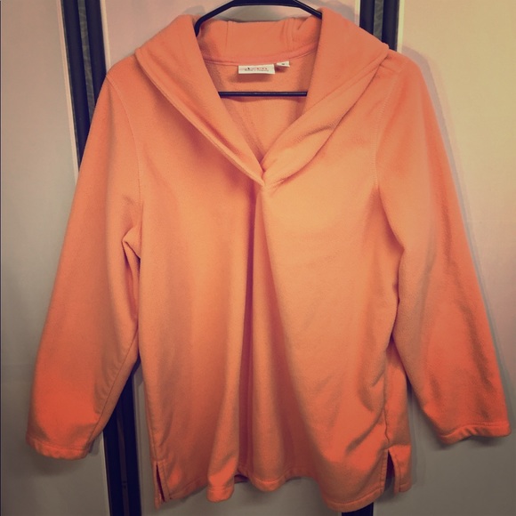 Denim&Co | Tops | Denim Co Light Orange Cozy Fleece Shirt Sz X | Poshmark